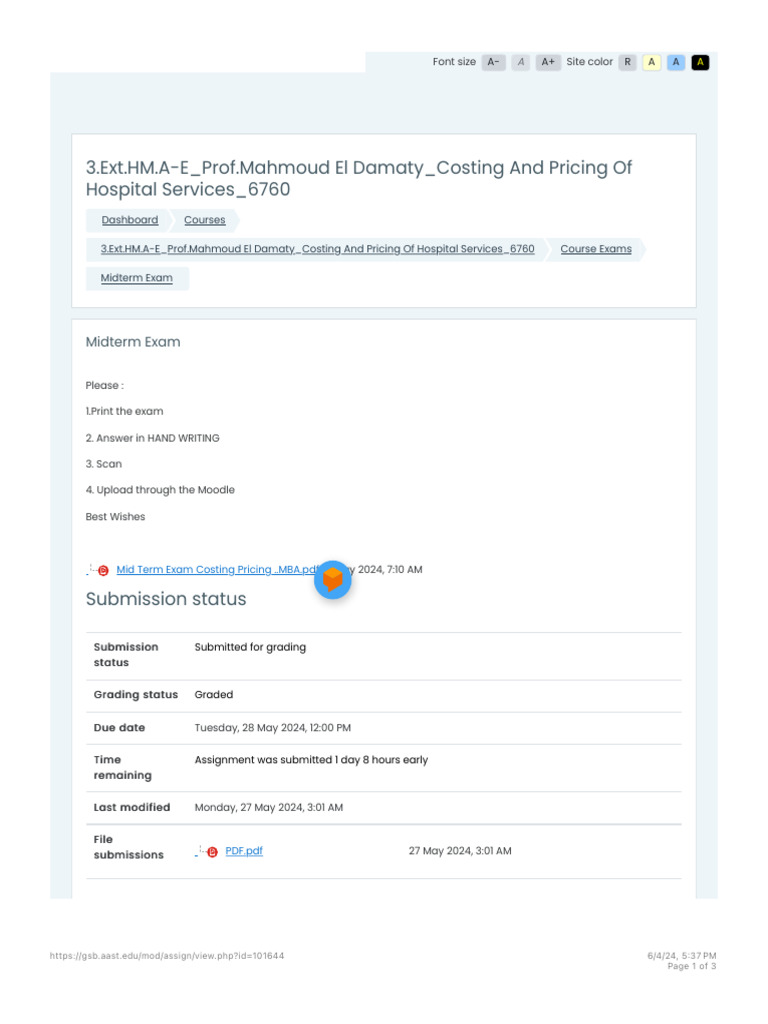 3.ext - HM.A-E - Prof - Mahmoud El Damaty - Costing and Pricing of Hospital Services - 676 | PDF ...