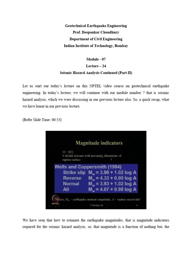 Lec 23 | PDF | Moment Magnitude Scale | Earthquakes
