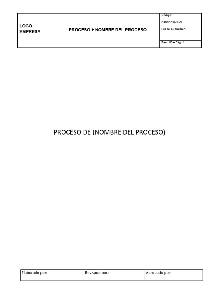 Formato para Documentar Proceso | PDF
