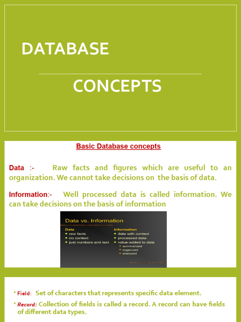 Database Concepts - Mysql | PDF | Databases | Relational Model