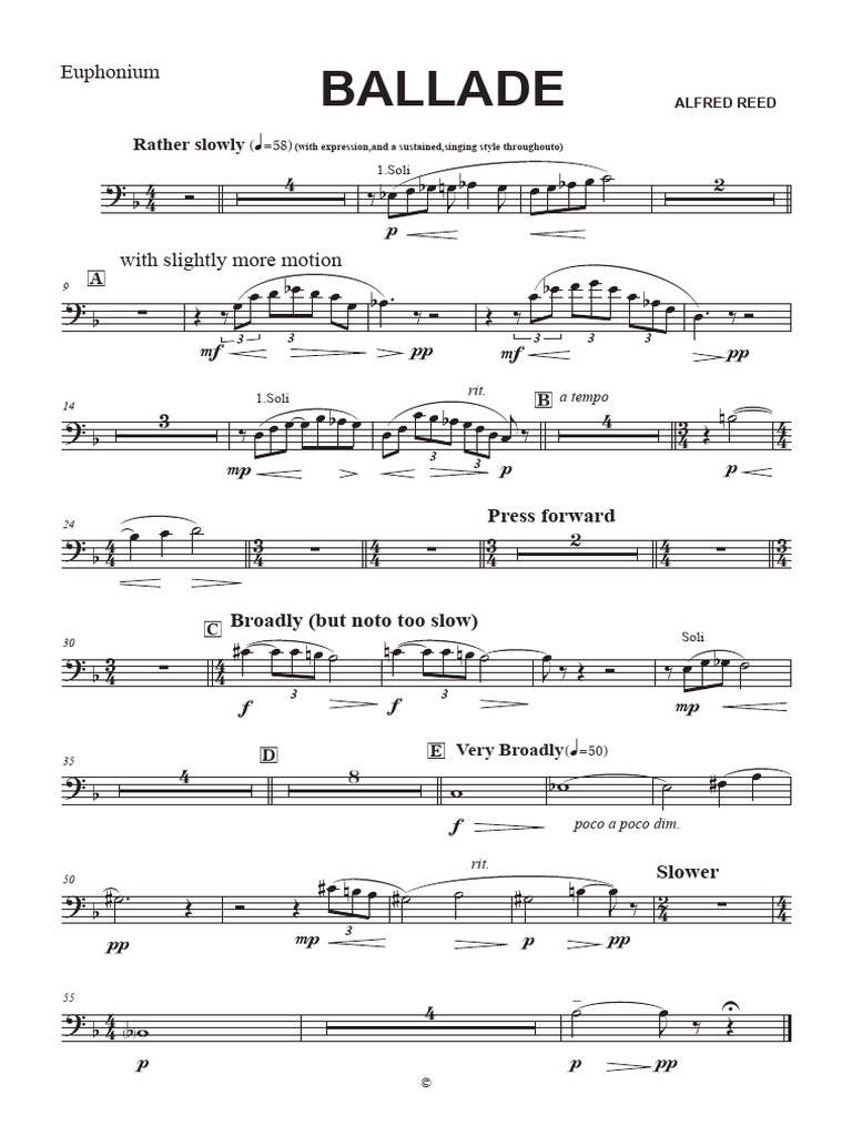 BALLADE A - Euphonium | PDF