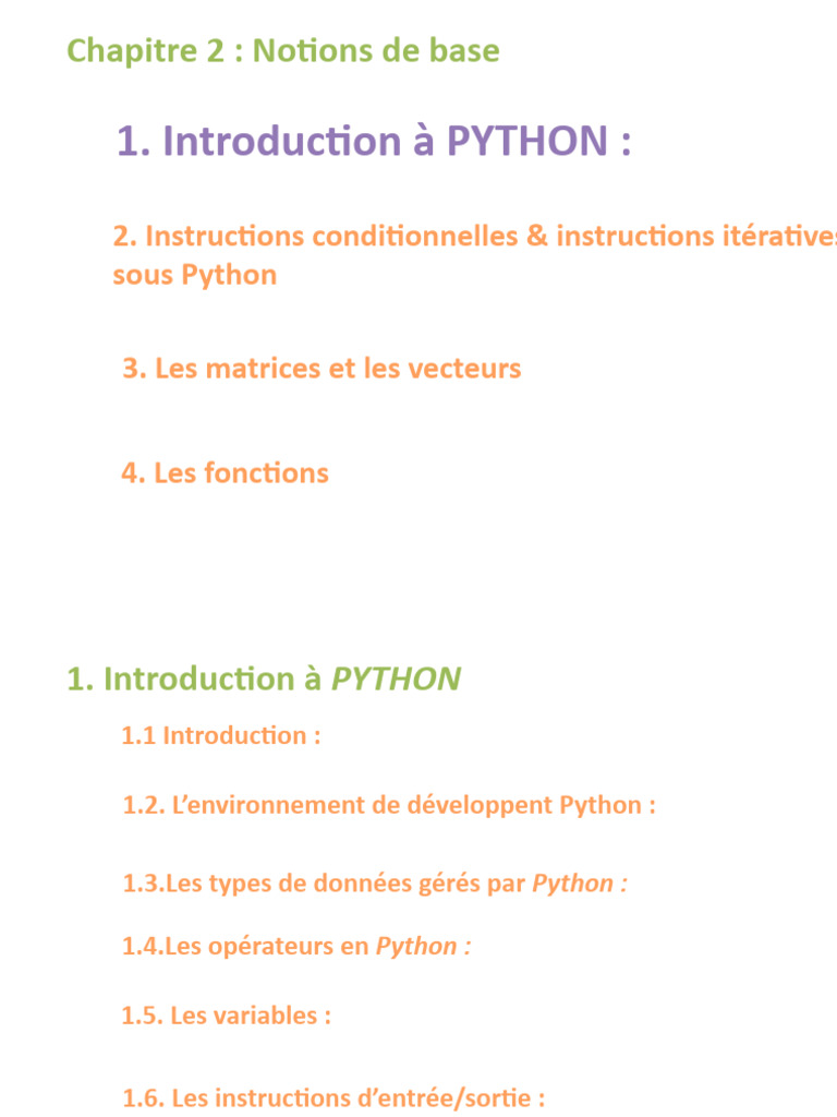 Chapitre2.1 2 | PDF | Python (Langage de programmation) | Variable (informatique)