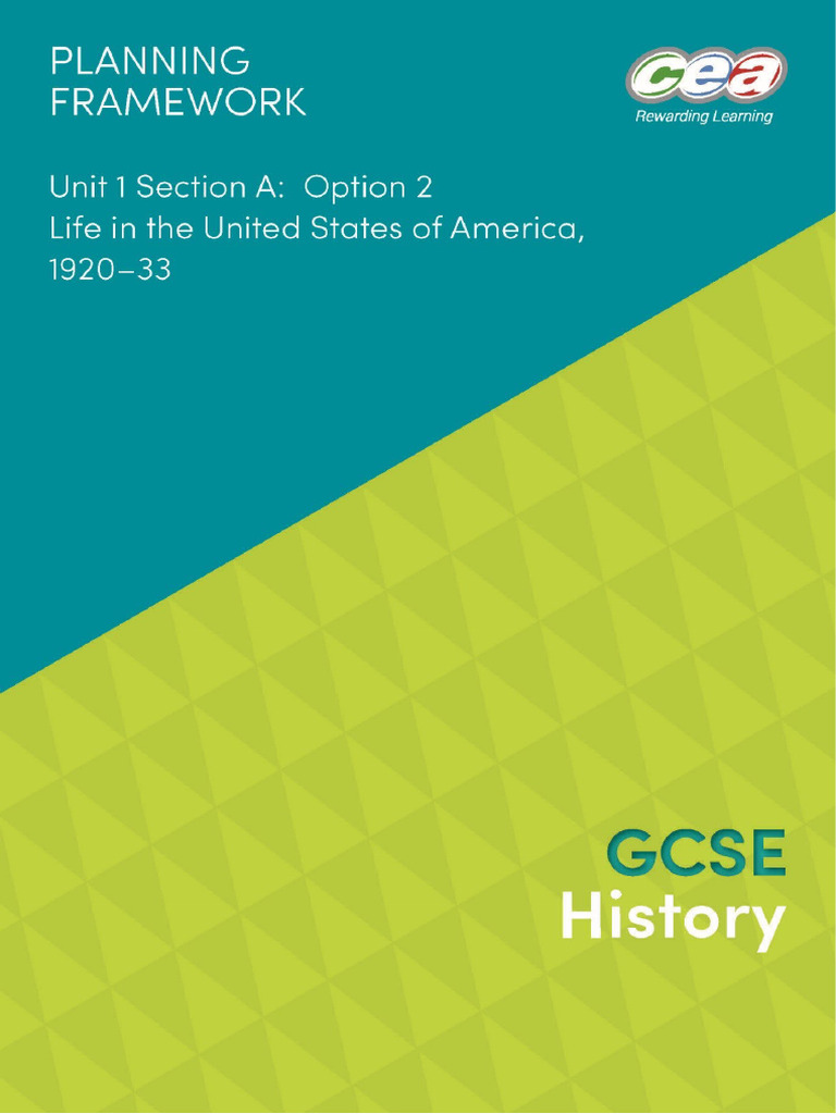 GCSE Planning Framework History Unit 1 Section A Option 2 | PDF | Ku Klux Klan | Immigration