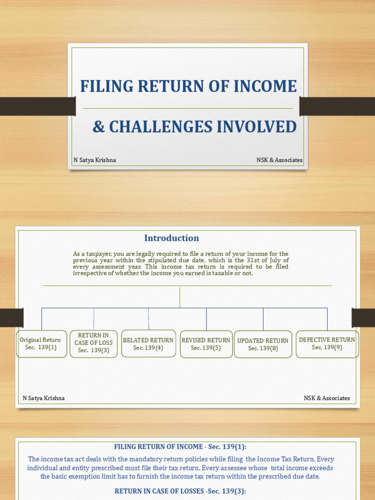 Types of Return of Income Flow Chart | PDF | Income | Income Tax