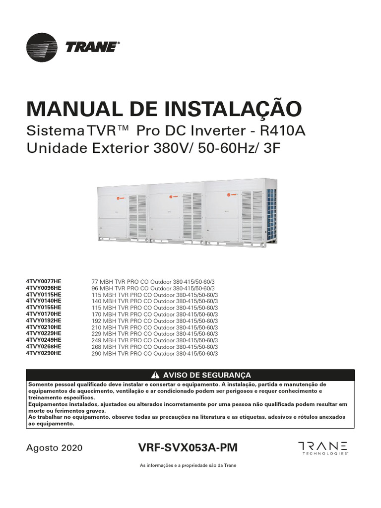 Im PB VRF Outdoor Unit TVR Pro 380v 50 60hz 4tvy VRF Svx053a PB B | PDF | Corrosão | Fonte de ...
