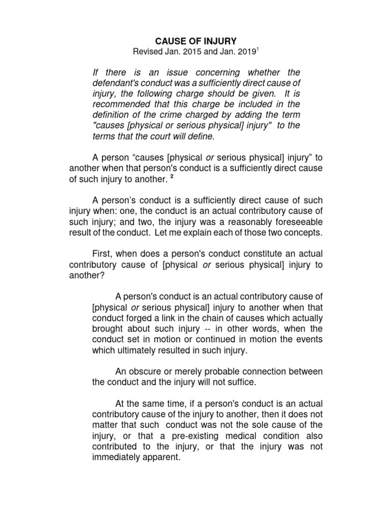 CJI2d.causation Injury | PDF | Negligence | Proximate Cause