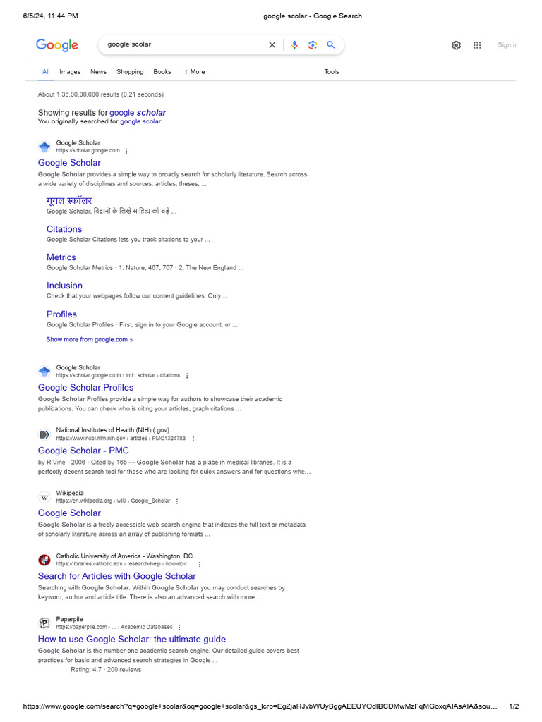 Google Scholar | PDF | Publishing | Information Retrieval