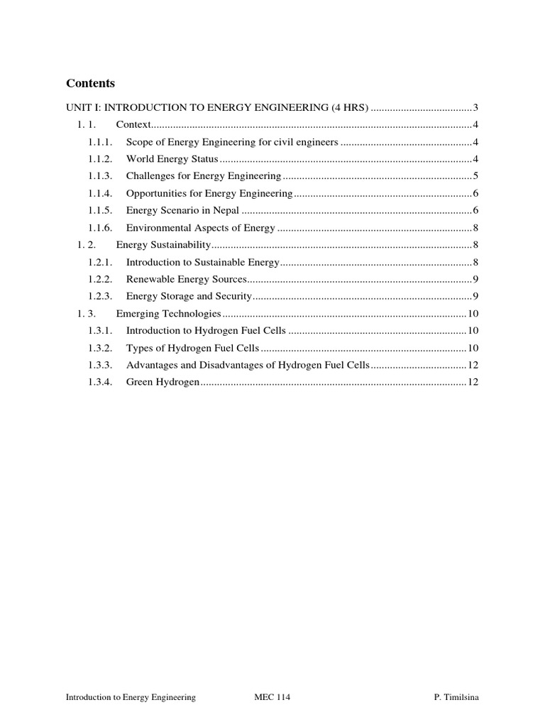 Unit I-Introduction To Energy Engineering | PDF | Sustainable Energy ...