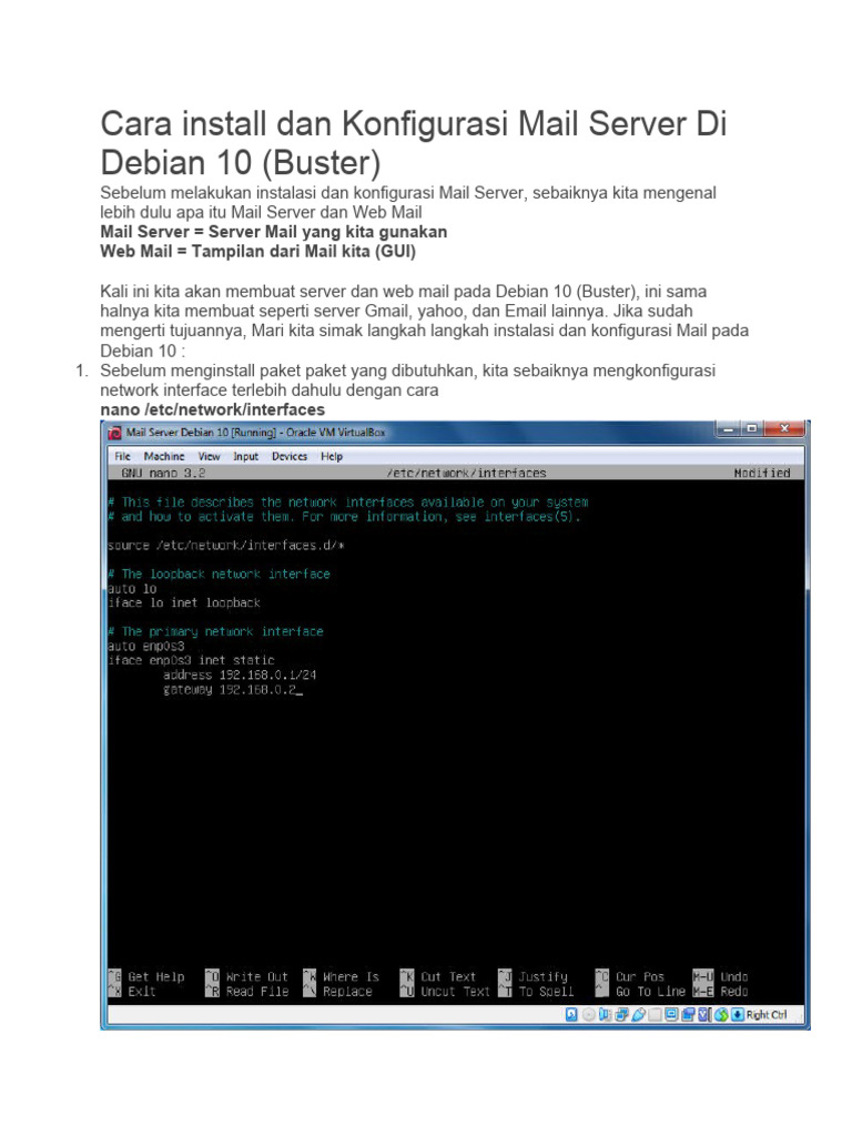 Cara Install Dan Konfigurasi Mail Server Di Debian 10 | PDF | Teknologi & Rekayasa