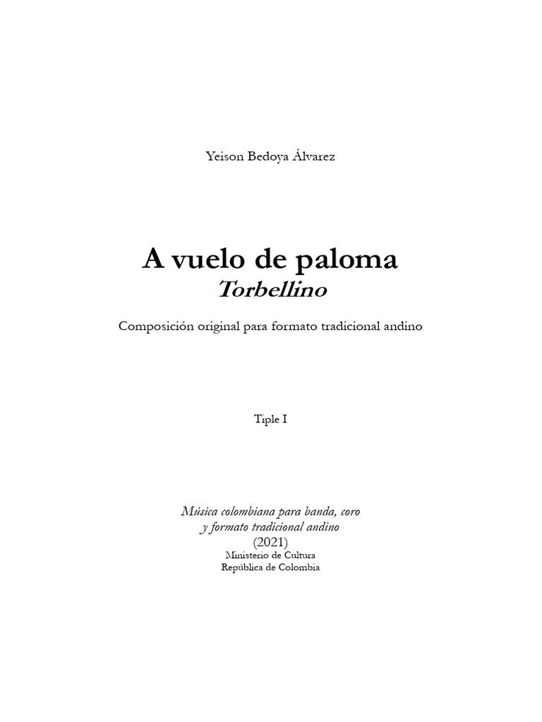 Y. Bedoya - A Vuelo de Paloma - 2.1. Tiple I | PDF | Musicología | Las ...