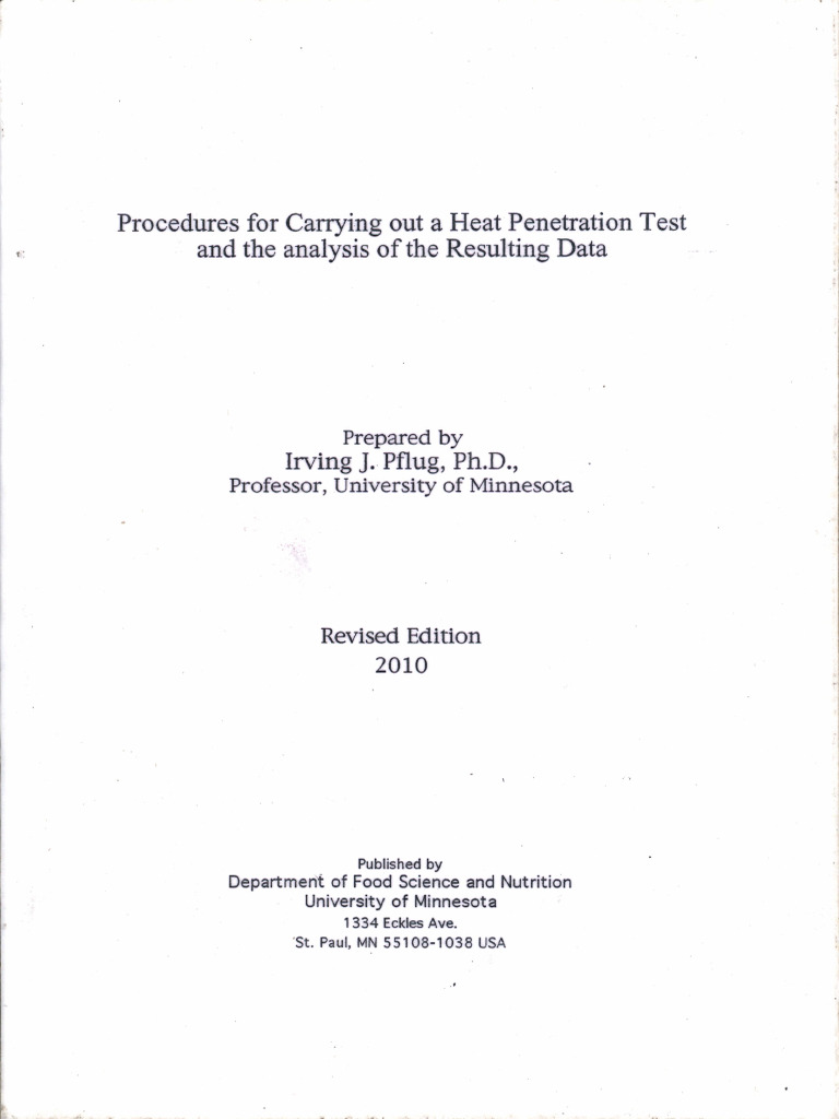 Heat Penetration Test Results Analysis | PDF | Thermocouple | Canning