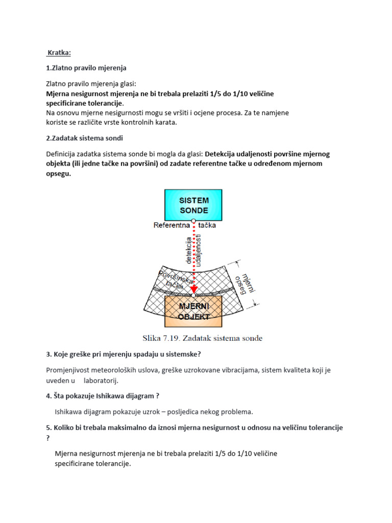 Proizvodna Mjerna Tehnika - 2.parcijala | PDF