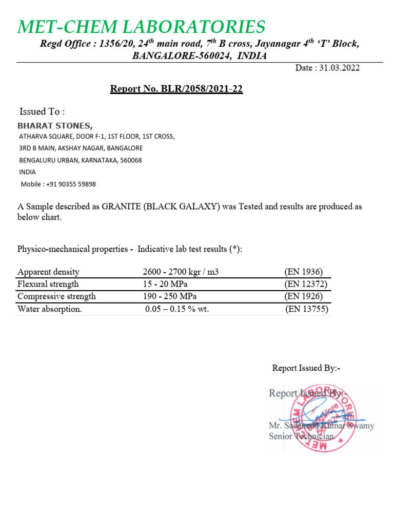 Black Galaxy Data Sheet | PDF | Materials | Physical Sciences