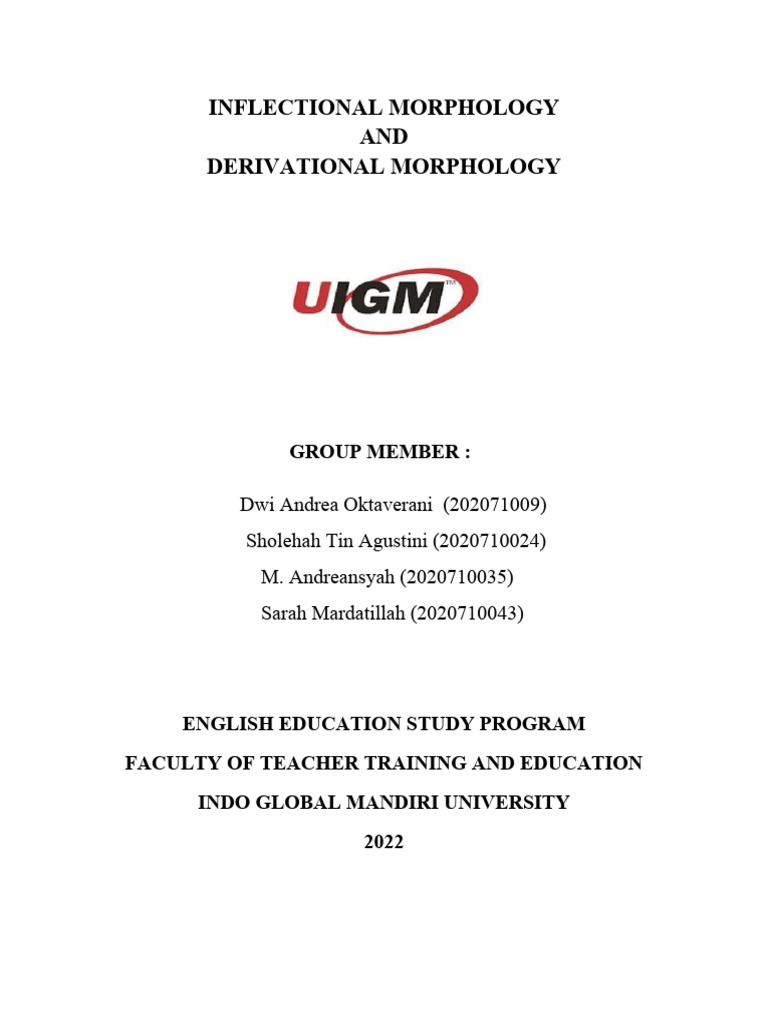 English Morphology Group4 2 | PDF | Morphology (Linguistics) | Word