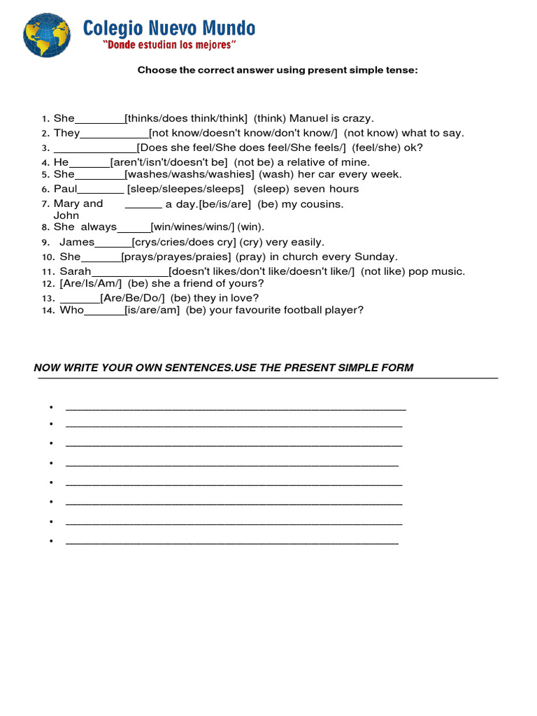 Presente Simple - Ingles | PDF