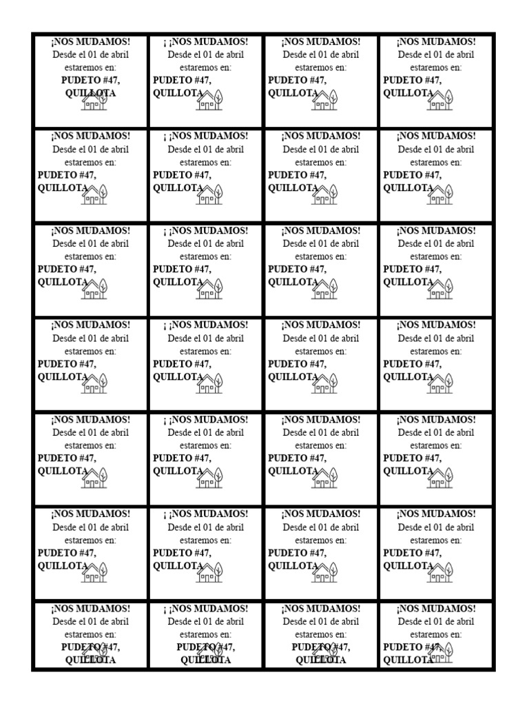 Nueva dirección: PUDETO #47, Quillota | PDF