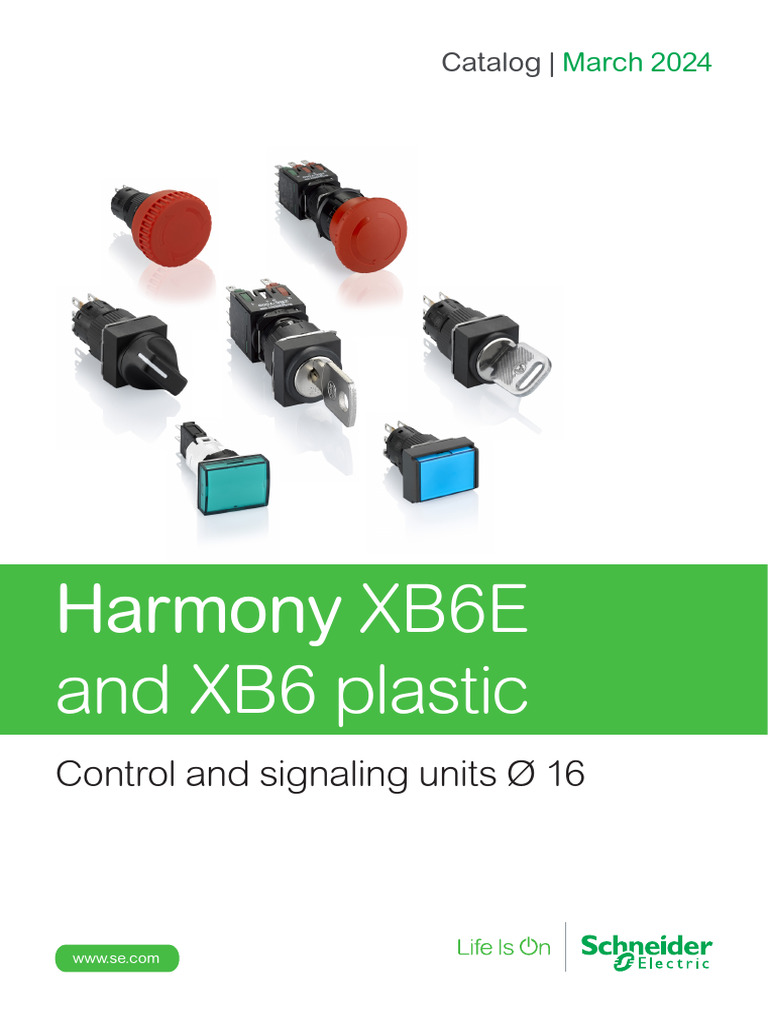 Catalog Harmony XB6E and XB6 Plastic Control and Signaling Units Ø 16 | PDF | Electrical ...