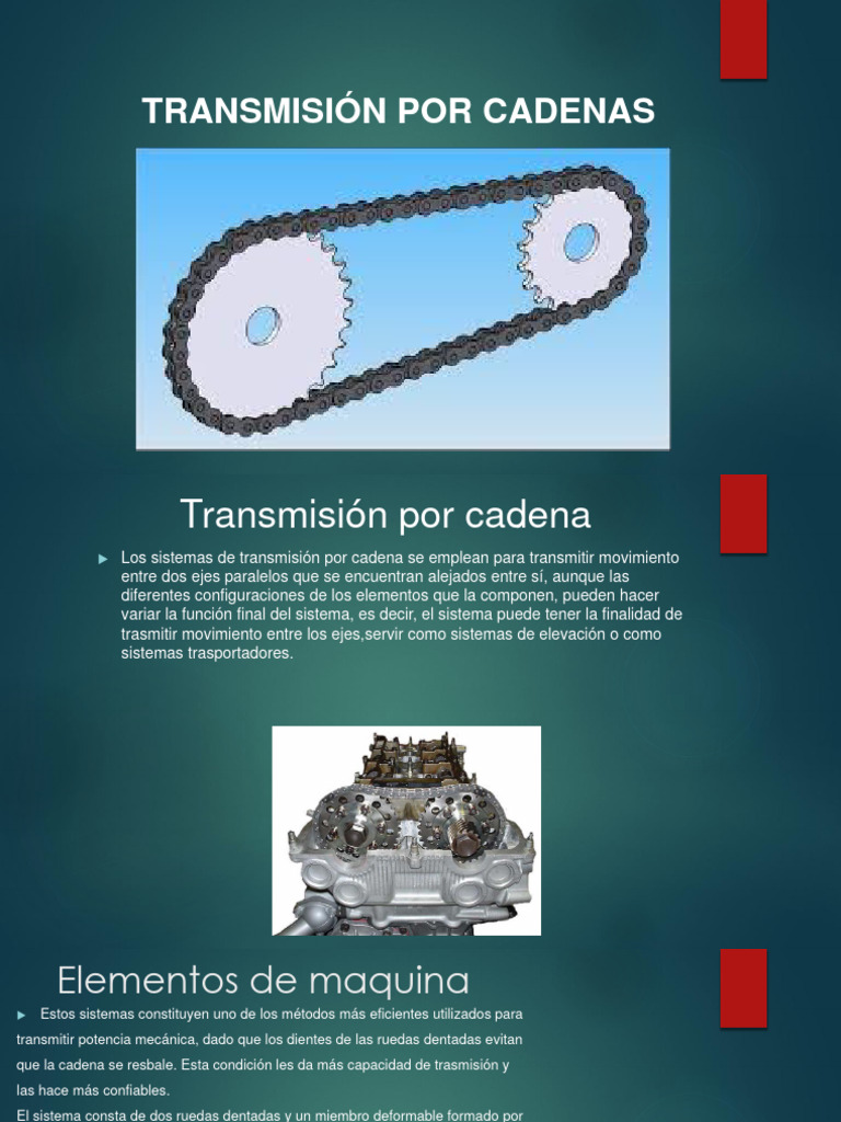 Sistemas de Transmisión por Cadenas | PDF | Engranaje | Eje