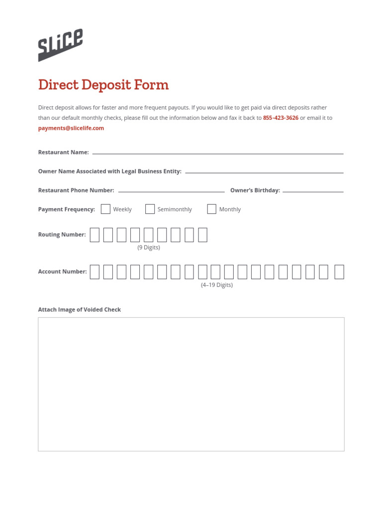 Direct Deposit Form | PDF
