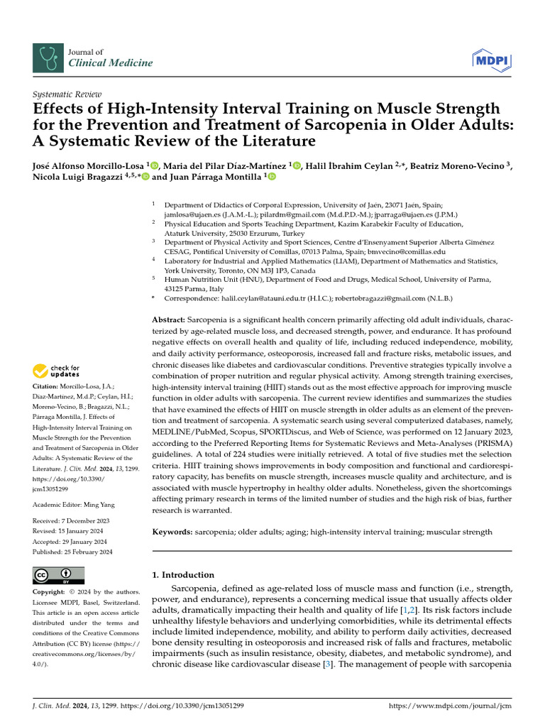 JCM 13 01299 | Download Free PDF | High Intensity Interval Training | Systematic Review