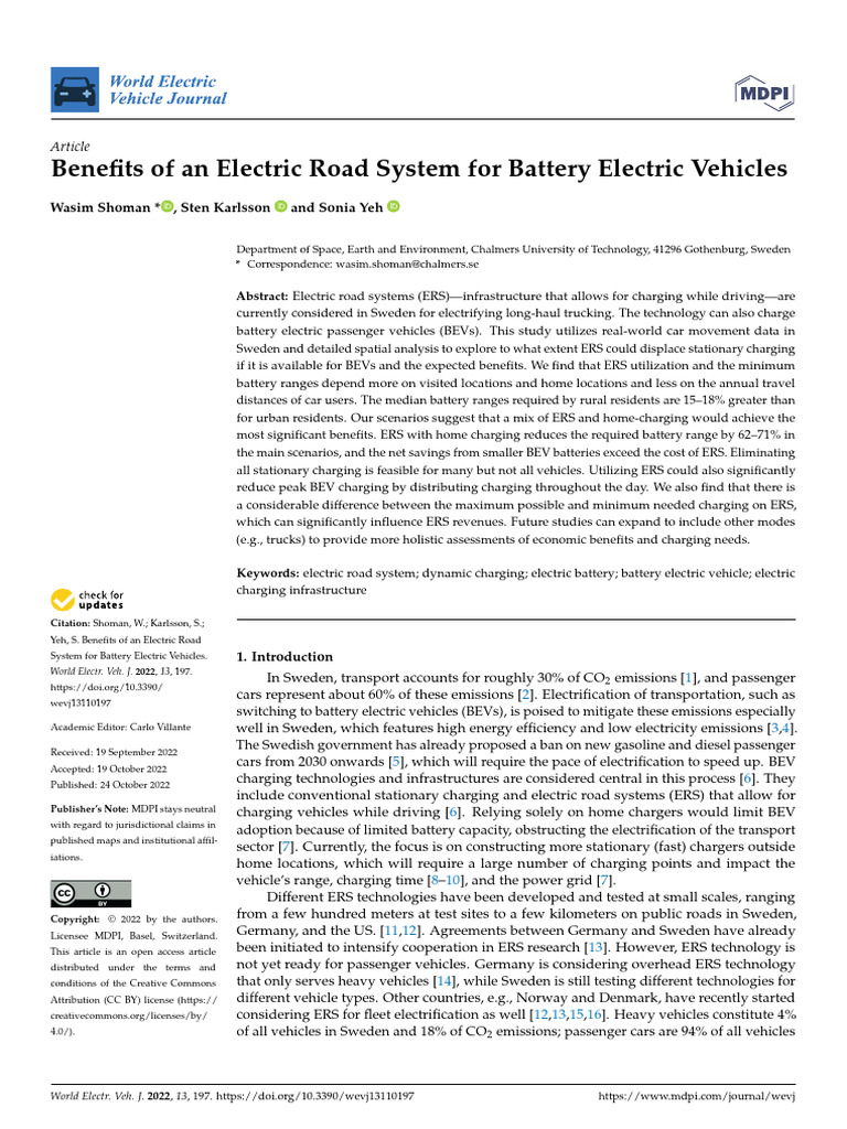 R3-Benefits of An Electric Road System For Battery Electric Vehicles ...