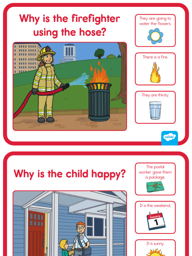 Community Helpers Cause and Effect Scene and Question Cards | PDF