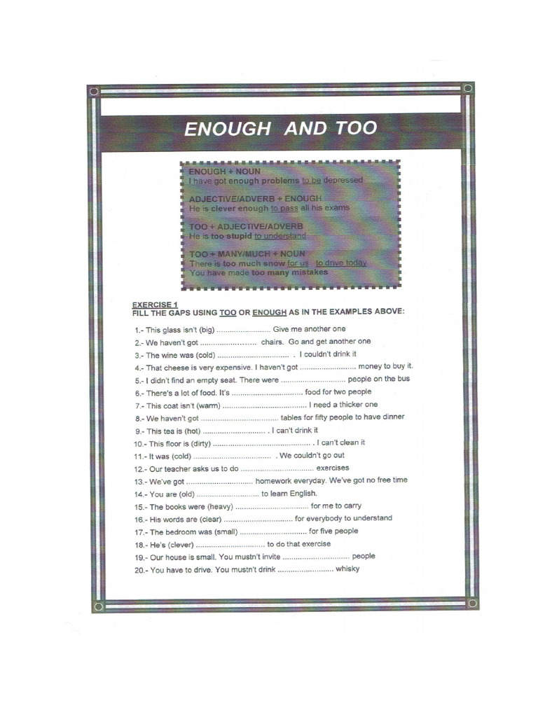 Too Enough | PDF