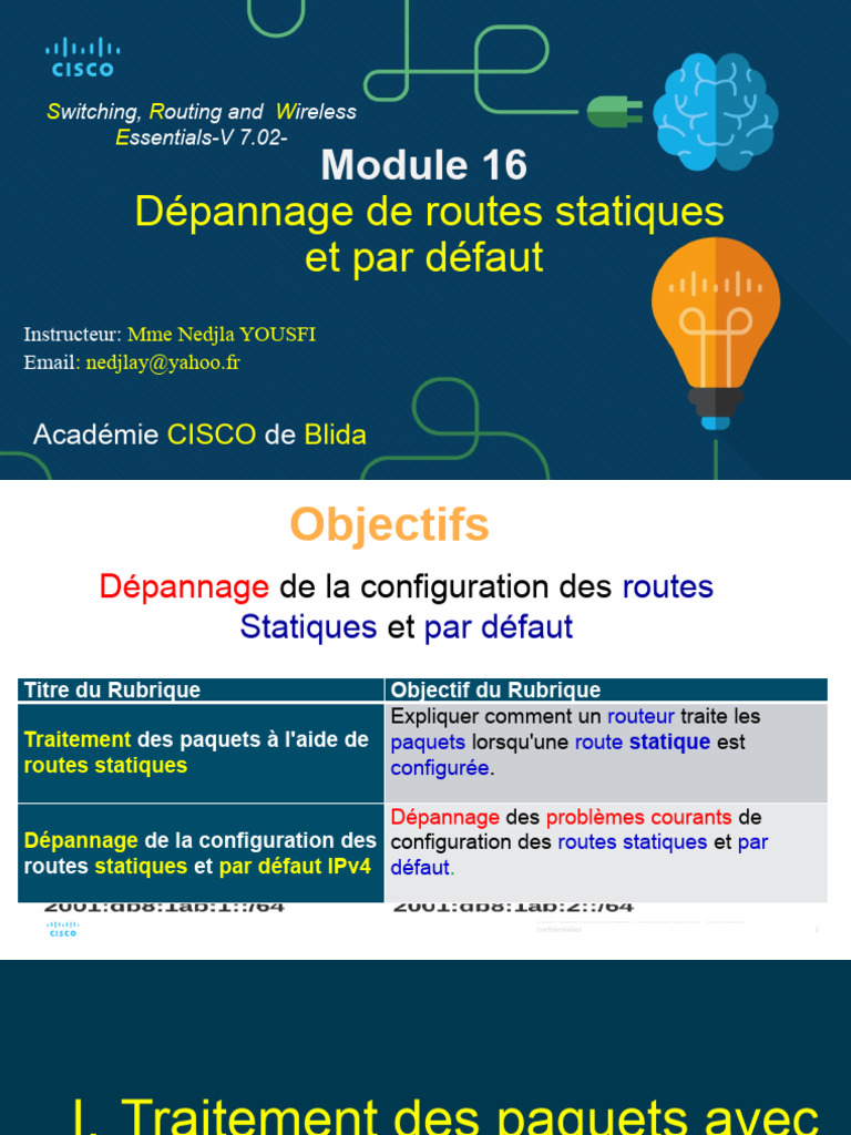 SRWE - Module - 16 - DÃ©pannage Des Routes Statiques Et Par Dã©faut ...
