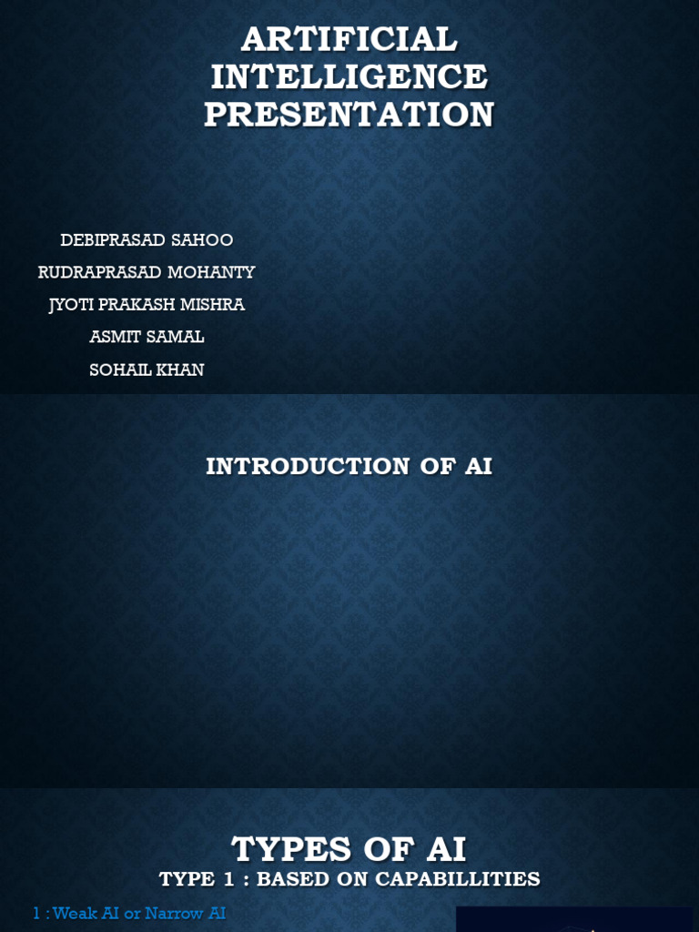 Artificial Intelligence Presentation | PDF | Intelligence (AI) & Semantics | Artificial Intelligence