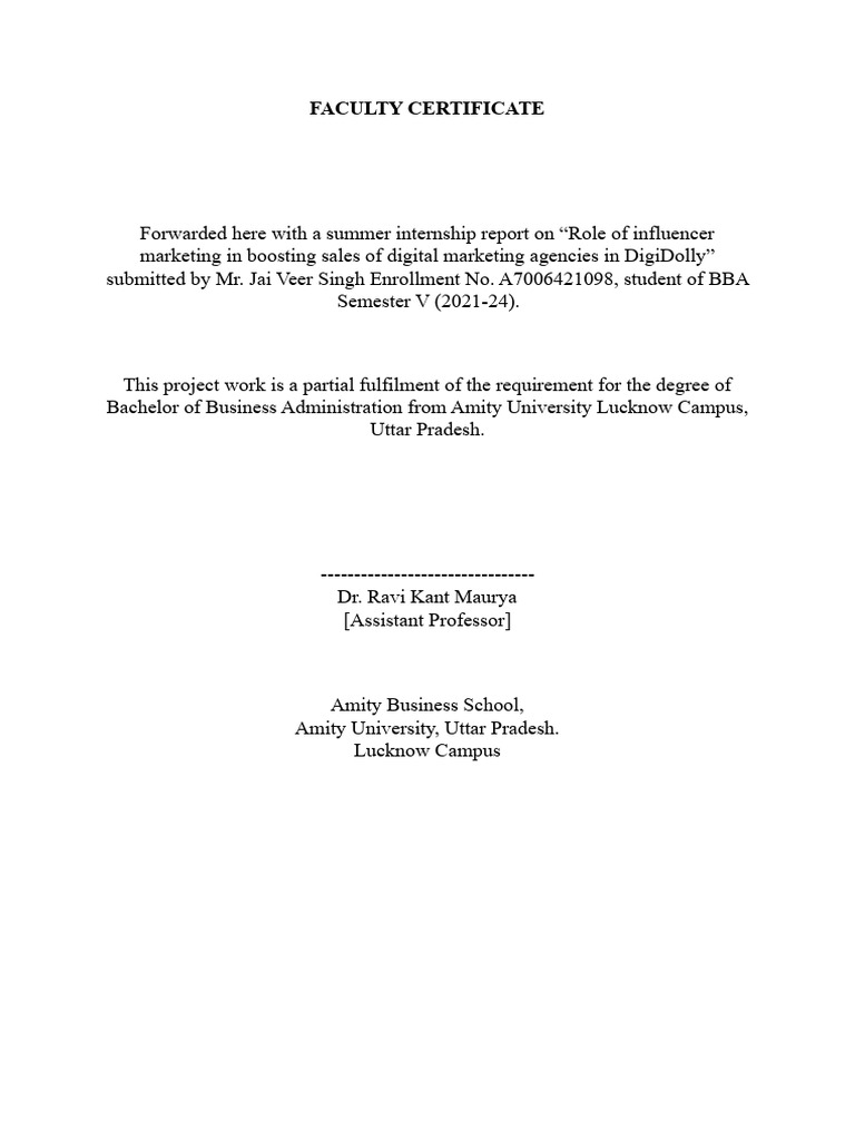 Faculty Certificate 1 | PDF