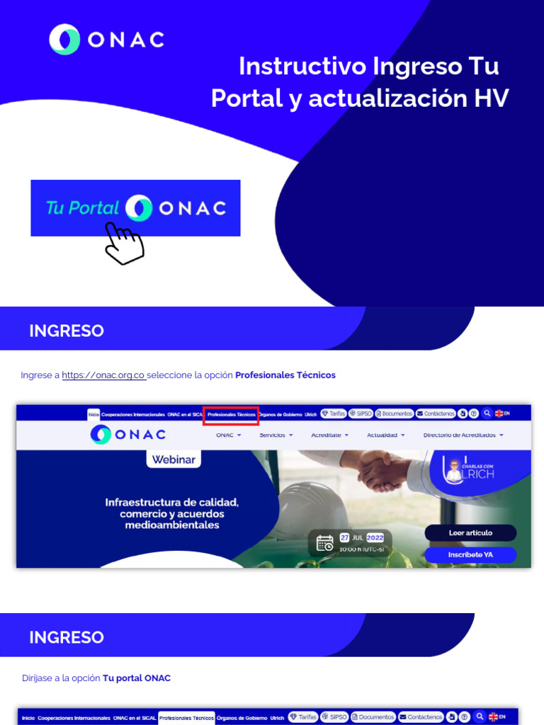 Guía para Actualizar Datos en ONAC | PDF | Informática