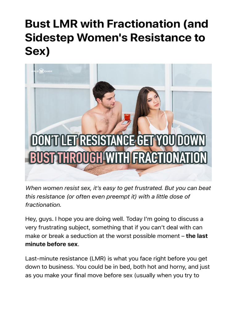 Bust LMR With Fractionation (And Sidestep Women's Resistance To Sex) | PDF | Sexual Arousal ...