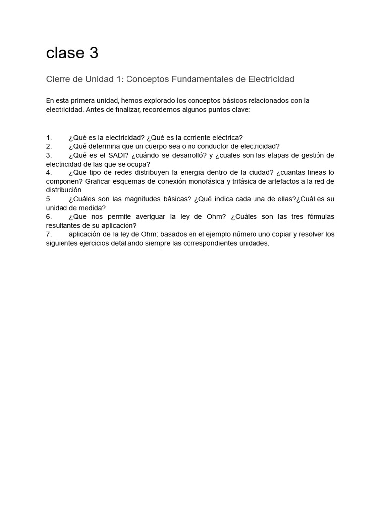 Clase 4 | PDF | Corriente eléctrica | Cantidades fisicas