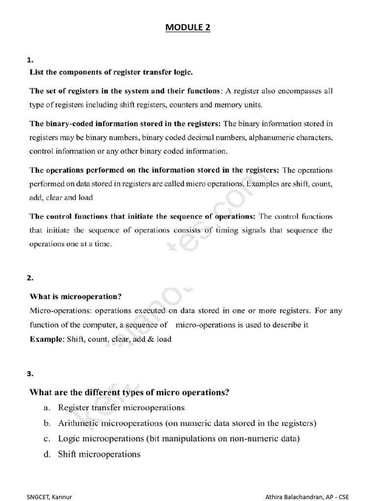Module 2 Questions Download Free Pdf Central Processing Unit Logic Gate