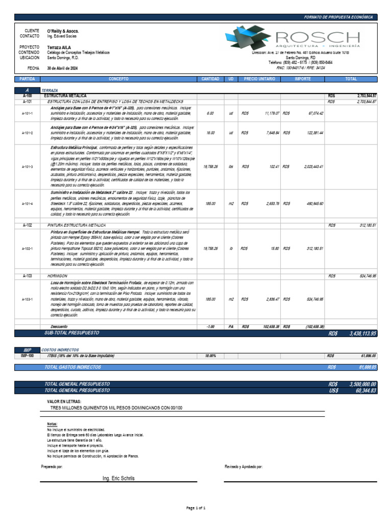 Rosch - Cotz. Terraza AILA REV07 | PDF | Pintar | Sector secundario de la economía