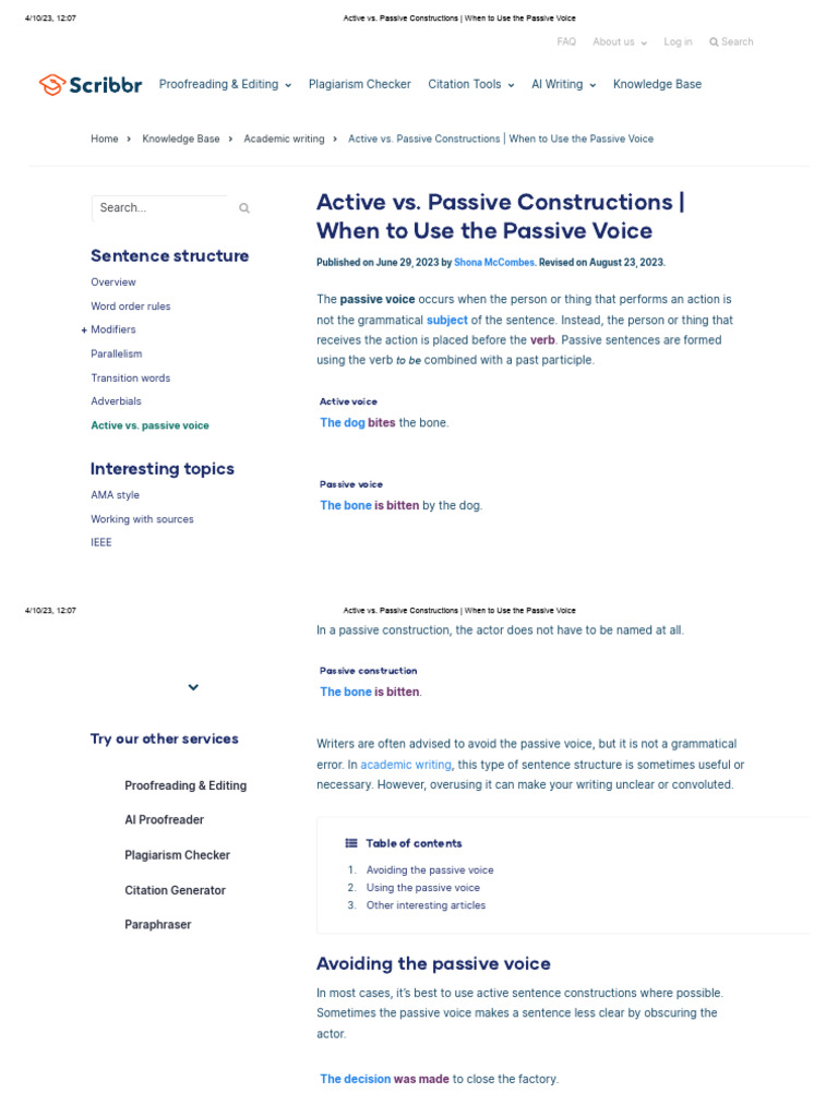 Academic Writing: Active vs. Passive | PDF | Artificial Intelligence ...
