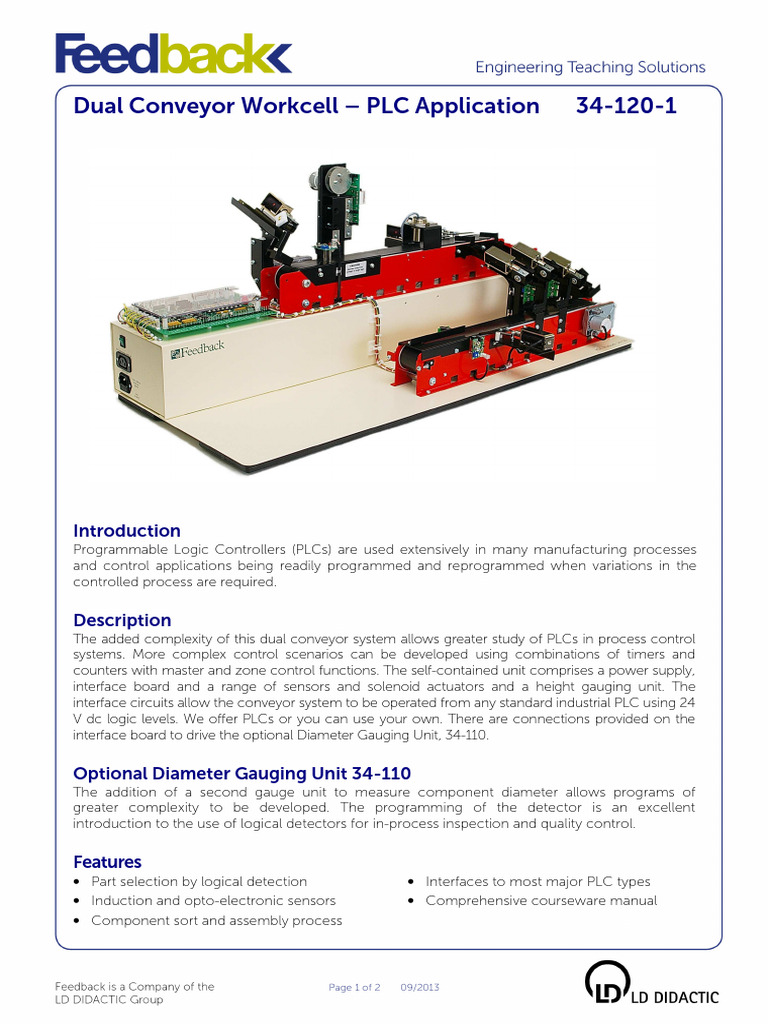 34-120-1 34-110 Datasheet PLC Dual Conveyor Parts 09 2013 | PDF | Programmable Logic Controller ...