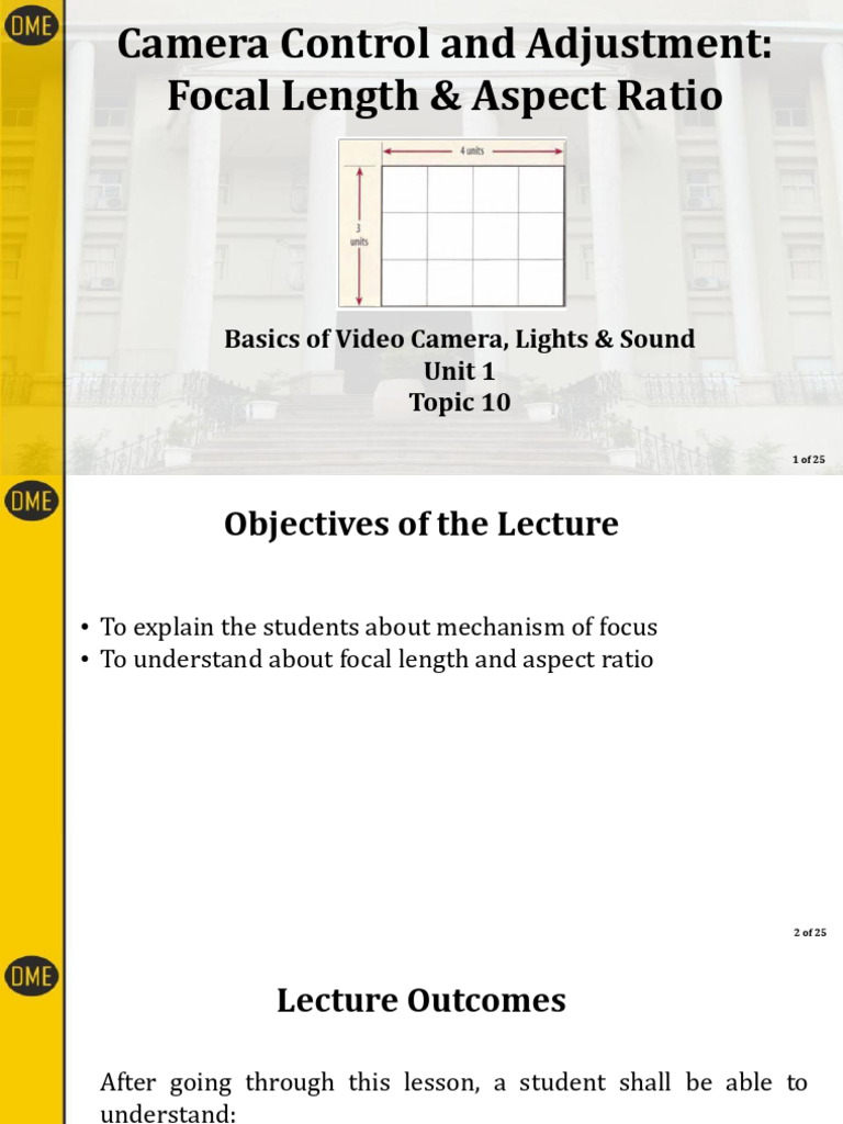 Camera Control and Adjustment: Focal Length & Aspect Ratio: Basics of ...