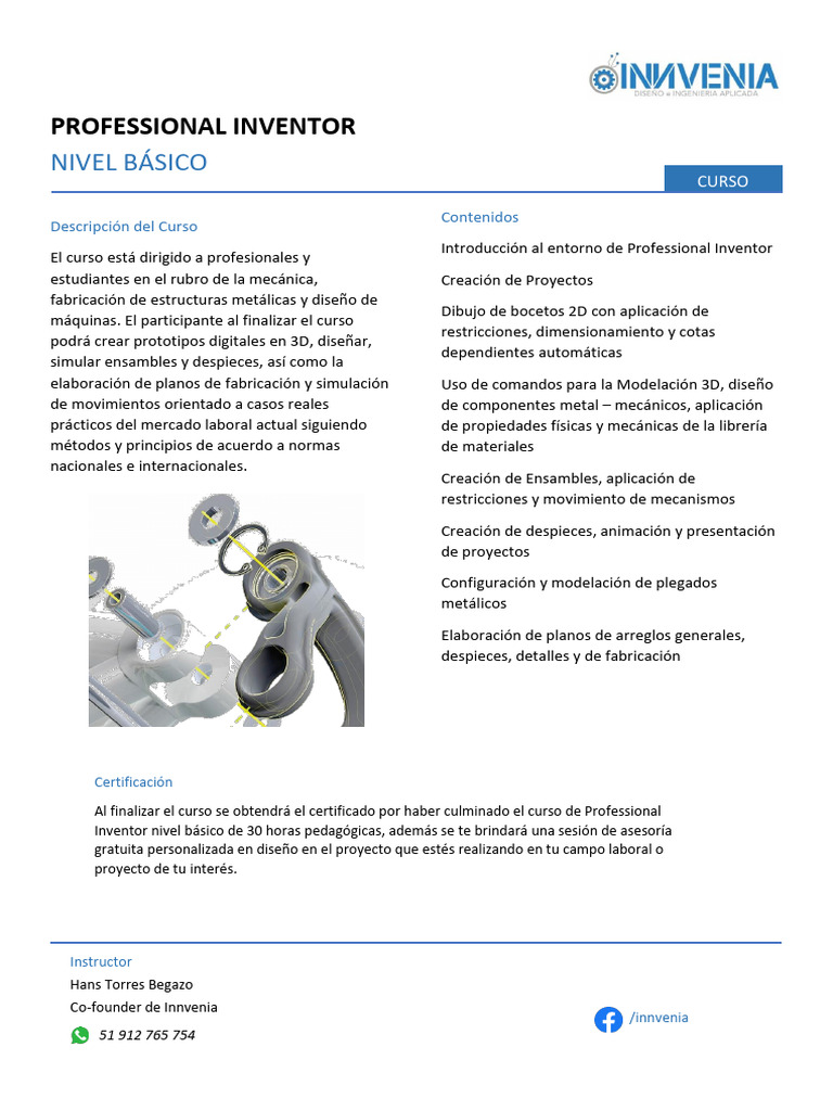 Curso Professional Inventor: Niveles Básico a Avanzado | PDF | Método ...