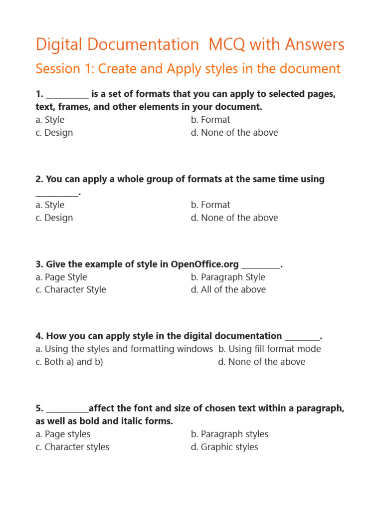 Ch-1 Digital Documentation (Advanced) MCQs | PDF | Microsoft Word ... Ch-1 Digital Documentation (Advanced) MCQs | PDF | Microsoft Word ...