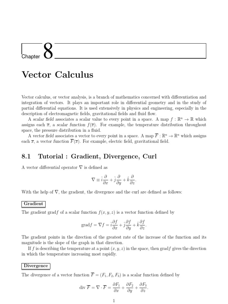Vector Calculus | PDF | Divergence | Vector Calculus