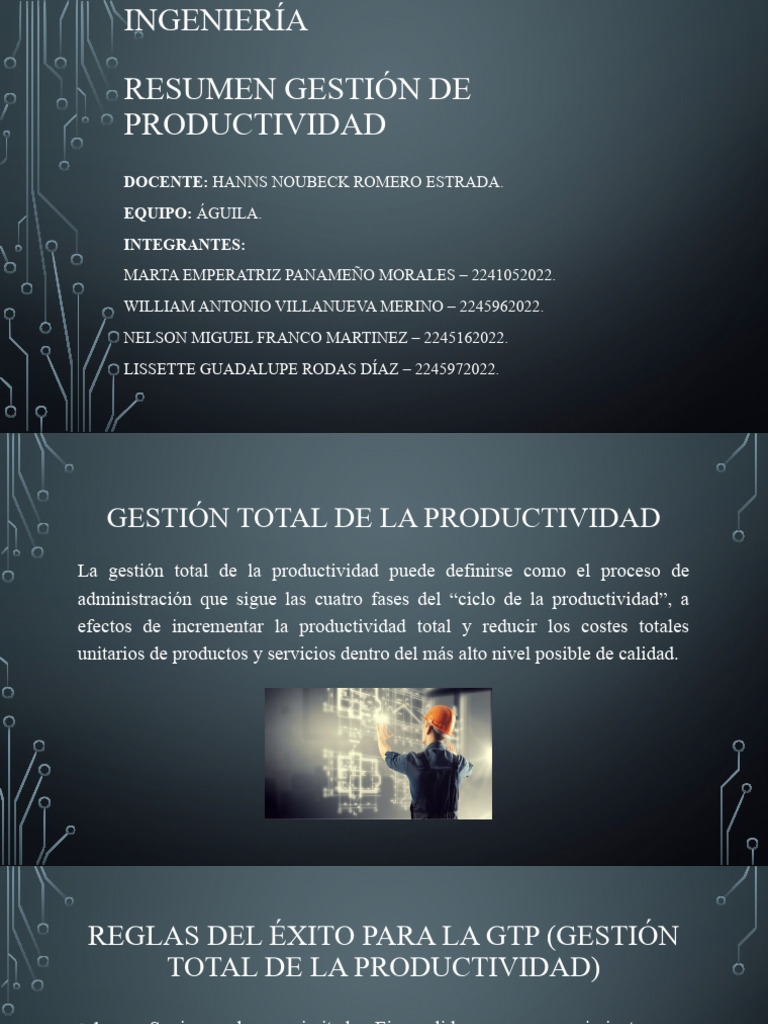 ORIENTACIÓN TÉCNICA A LA INGENIERÍA RESUMEN GESTION DE PRODUCTIVIDAD | Descargar gratis PDF ...