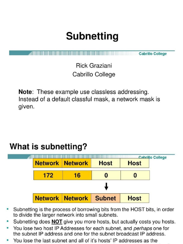 Subnetting Nerwork | PDF