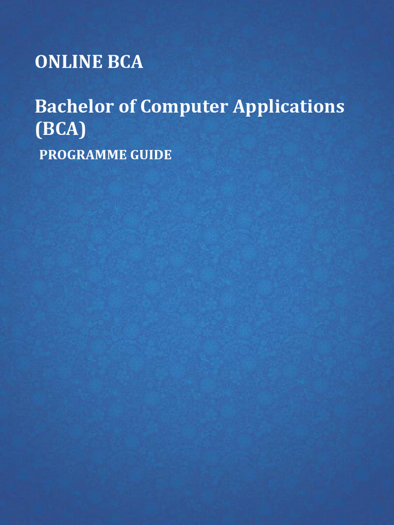 Online Bca Bachelor of Computer Applications (BCA) : Programme Guide | PDF | Relational Database ...