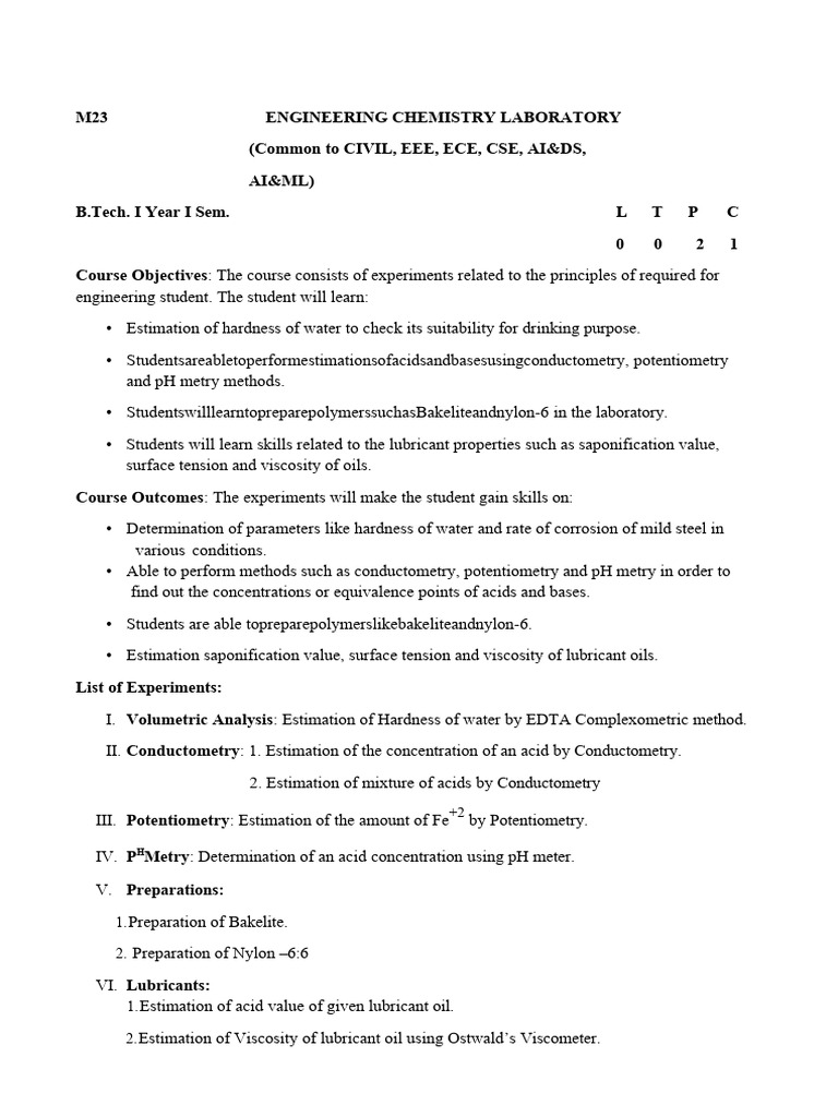 Student Hand Book Chemistry Lab | PDF | Titration | Chemistry