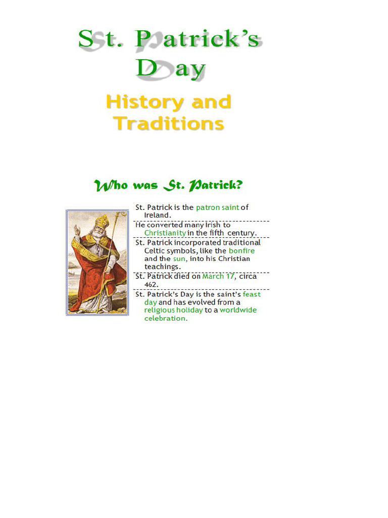 Saint Patric1 | PDF | Limerick (Poetry) | Saint Patrick