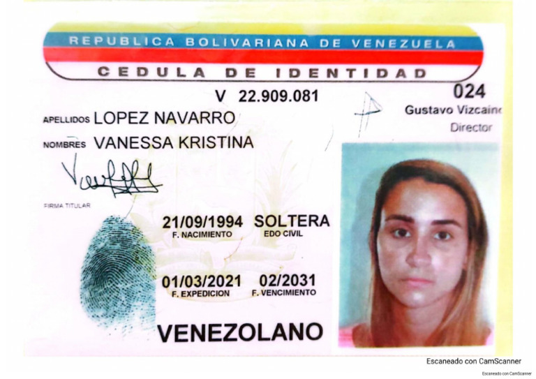 Cedula VANESSA | PDF