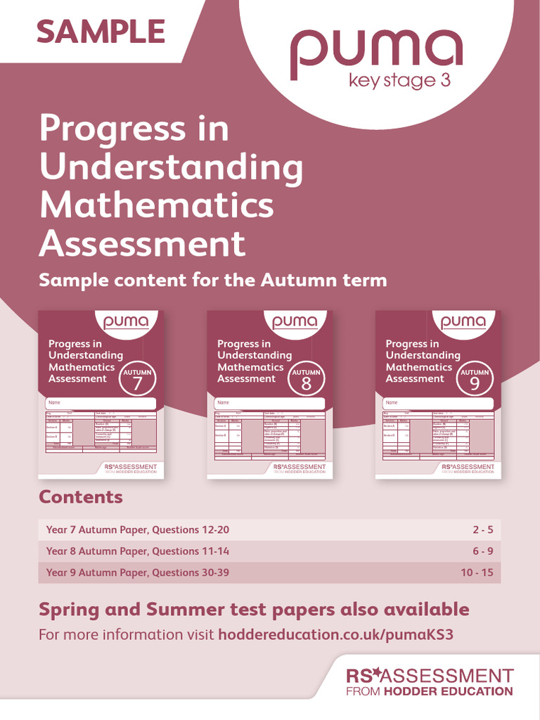 Puma Autumn Math Test | PDF | Mathematics | Geometry