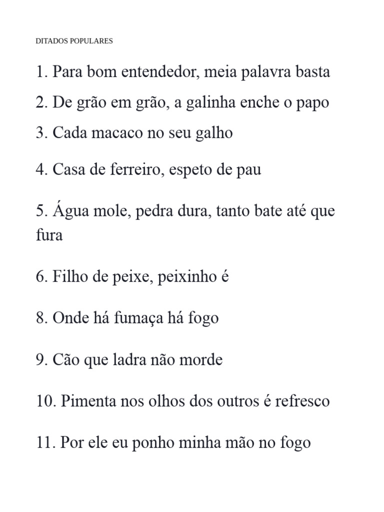 Ditados Populares | PDF