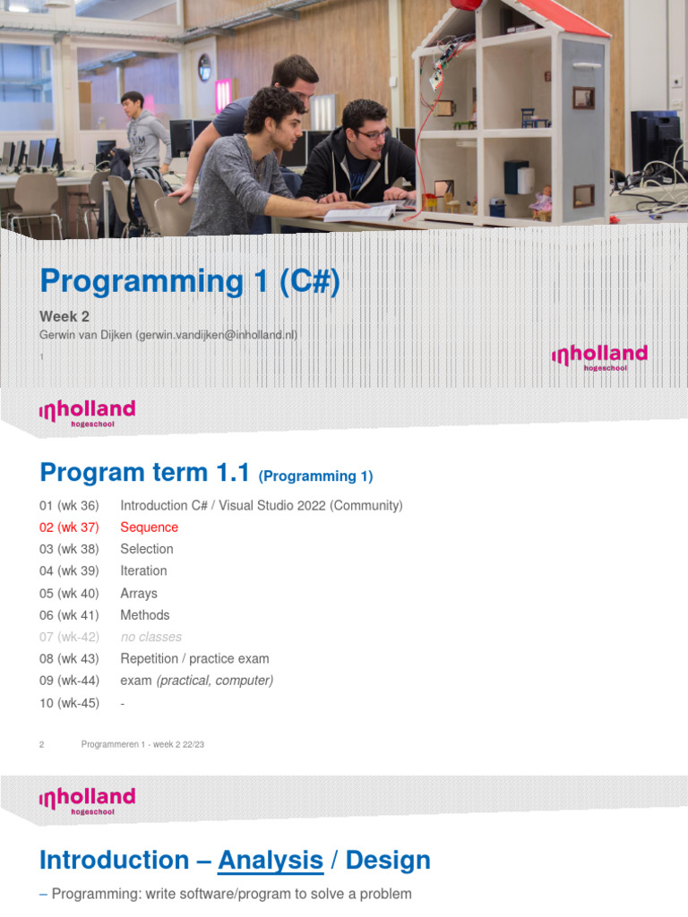 Programming 1 Week 2 | PDF | Computer Program | Programming